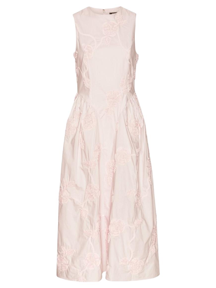 ROTATE BY BIRGER CHRISTENSEN ROTATE Sleeveless Embroidered Floral Midi Dress